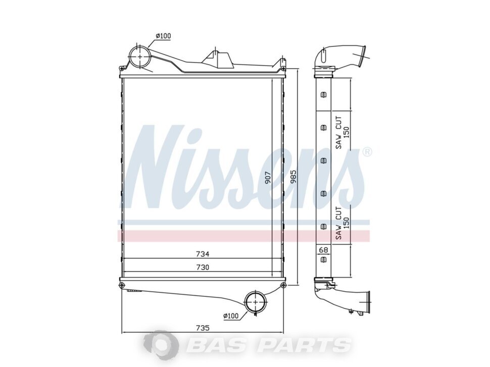 Intercooler 1665242 1665242, 1676631, 20566842, 20758816, 20936050 ...
