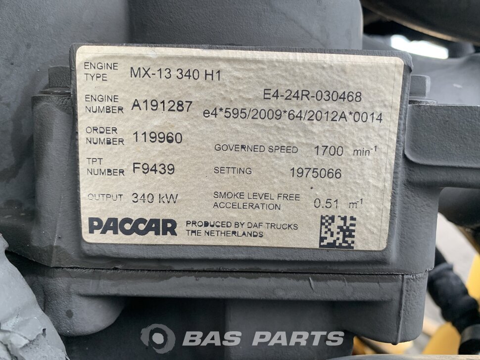 Motor DAF MX13 340 H1 1850003 1850003, 1884746, 1904700, 2115424 ...